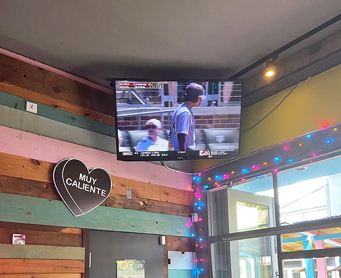Even the TVs know you're here for a good time—they're just background noise to the symphony of flavors happening on your plate.