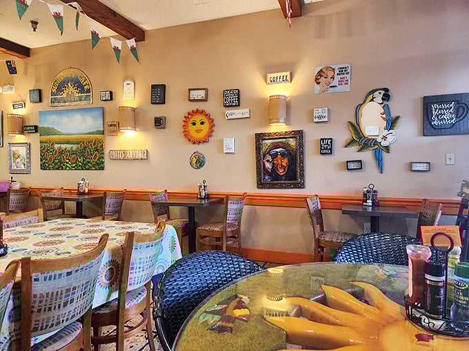 Wall art that feeds the soul while you feed the body. These whimsical decorations create an atmosphere that's part Florida, part homespun charm, and entirely delightful.