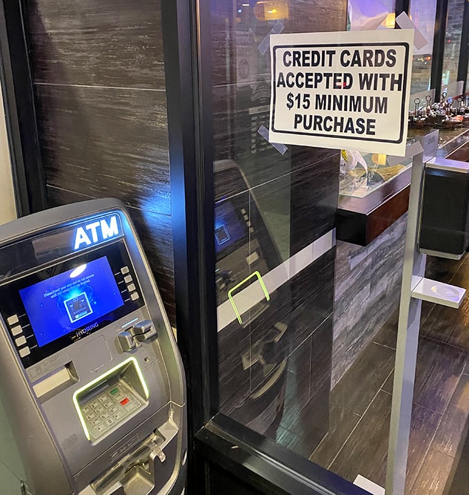 Yes, there's an ATM, because running out of cash before running out of appetite would be the true tragedy.