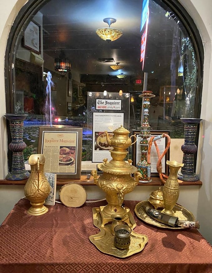 This isn't just decoration—it's cultural heritage on display. The antique samovar and brass pieces tell stories of Persian hospitality through the ages.