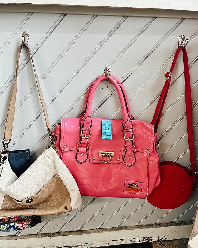 Handbag heaven! That coral purse isn't just an accessory—it's a statement piece with plenty of life left to give.