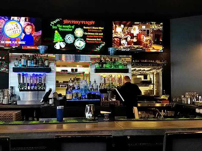 Holiday cheer meets mixology magic at this bar where seasonal spirits flow both in the glass and in the atmosphere.