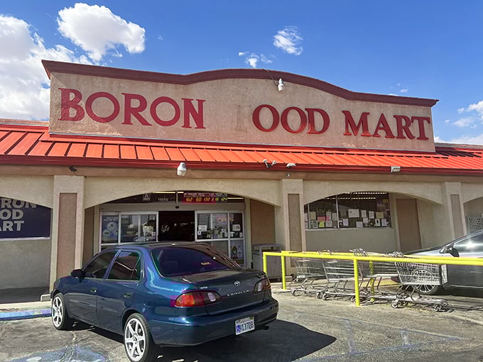 The Boron Food Mart sign has seen better days, but so have most of us—and we're still serving our purpose just fine.