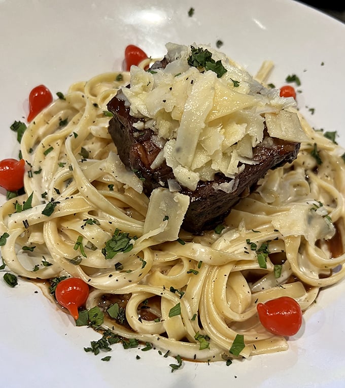 This Boursin pasta with short rib isn't just dinner; it's therapy in carbohydrate form—each twirl of fettuccine delivering comfort straight to your soul.
