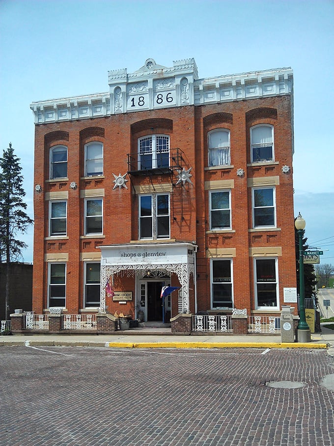 The Historic Glenview building, with its ornate 1886 façade, houses shops that prove small-town retail can still thrive in the age of one-click ordering.