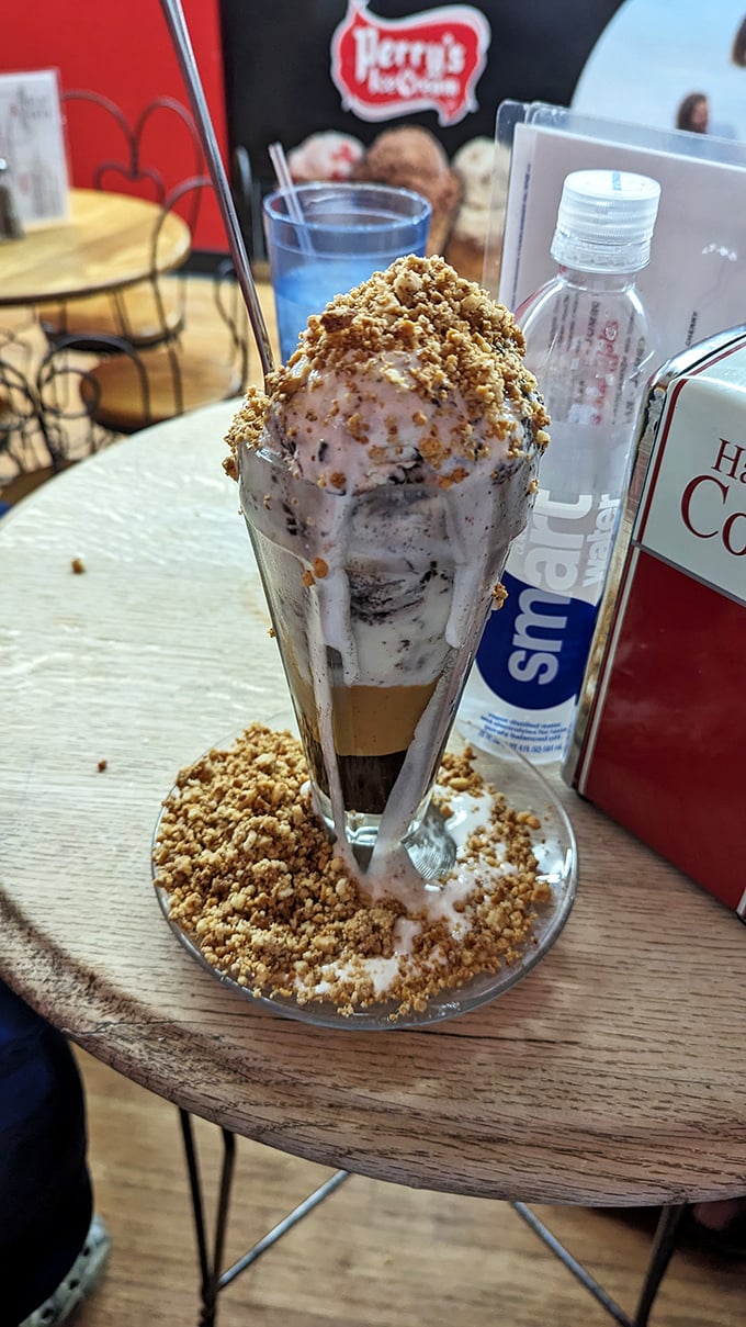 The Buckeye Bubble isn't just Ohio pride in a glass—it's a towering testament to the marriage of chocolate and peanut butter.