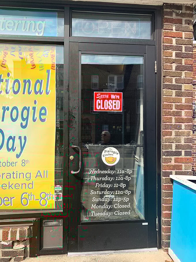 These humble hours posted on glass remind you that good things are worth planning your day around.