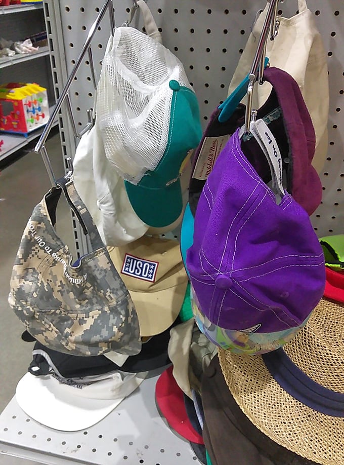 Hat heaven for every head! From military memories to beach vacation visors – identity crisis solutions at bargain prices.