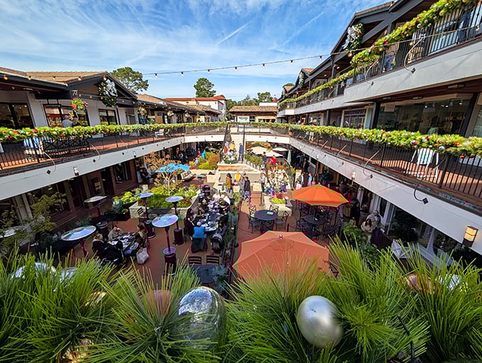 Carmel Plaza—where shopping becomes an open-air social event and people-watching is as enjoyable as the purchases.