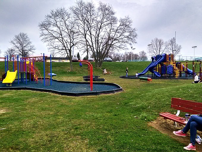 Center Municipal Park offers simple pleasures that no iPad can replicate—actual slides, swings, and the radical concept of outdoor play.