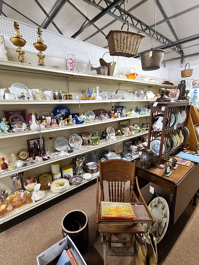 Delicate china and glassware await new homes where they'll be either carefully displayed or nervously used when the in-laws visit.