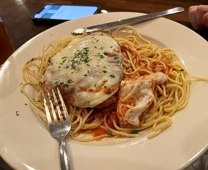 Chicken parm that doesn't need a fancy Italian restaurant setting to shine – just honest ingredients and time-tested techniques on full display.