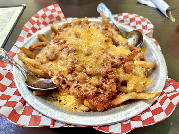Comfort food elevated: These chili cheese fries aren't just indulgent—they're a mountain of melty goodness that makes you question why you ever ate vegetables.
