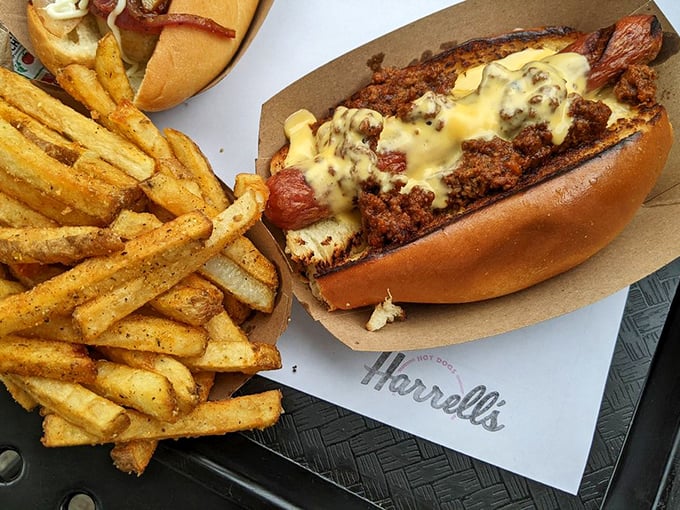 Chili, cheese, and an all-beef dog—the holy trinity of comfort food. This isn't just lunch; it's an edible hug on a busy day.