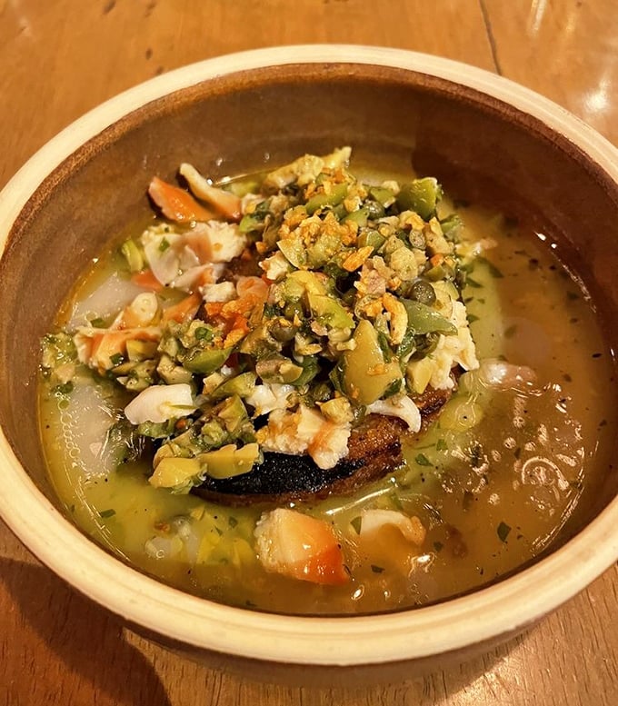 This hearty soup tells a story in every spoonful—vegetables and broth coming together in a bowl that feels like a warm hug on a chilly day.