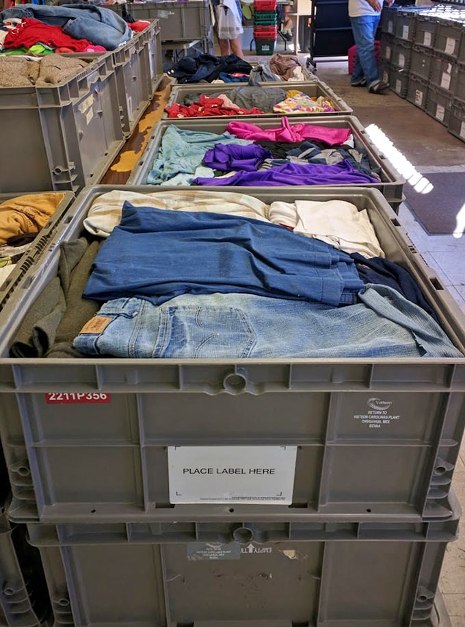 Color-coded clothing bins: where fashion goes for its second act and budget-conscious shoppers find their next favorite outfit.