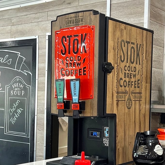 Cold brew on tap—because sometimes coffee needs to be taken very, very seriously. Morning fuel for the caffeine connoisseur.