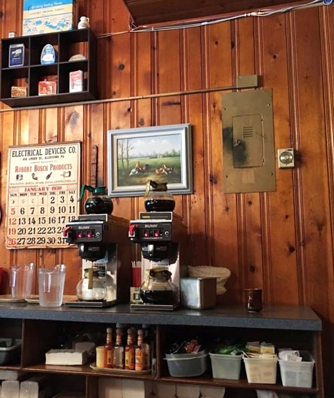 Where the coffee magic happens. Those vintage Bunn brewers aren't for show—they're workhorses that have fueled countless Pocono mornings.