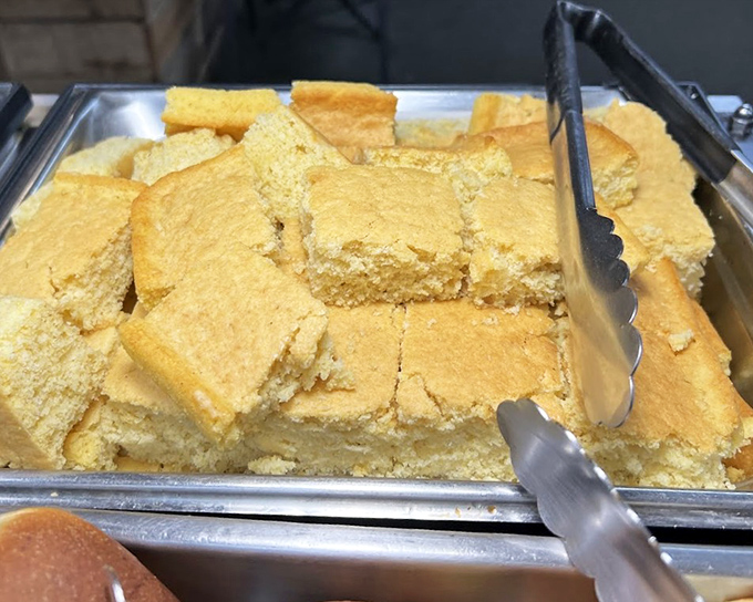 Cornbread that walks the perfect line between cake and bread – the Switzerland of Southern sides, but with more butter.