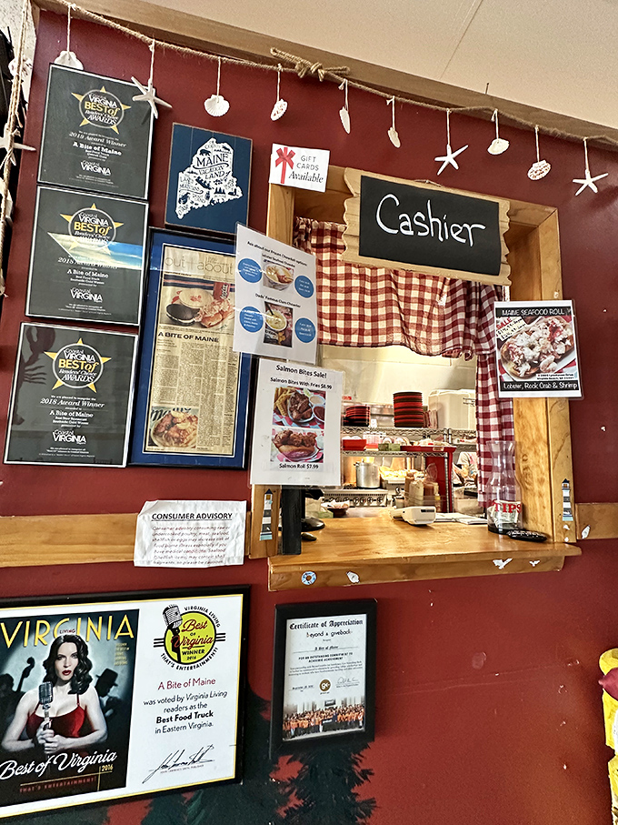 Awards line the walls—silent testimony that bringing authentic Maine flavors to Virginia Beach was clearly a brilliant idea.