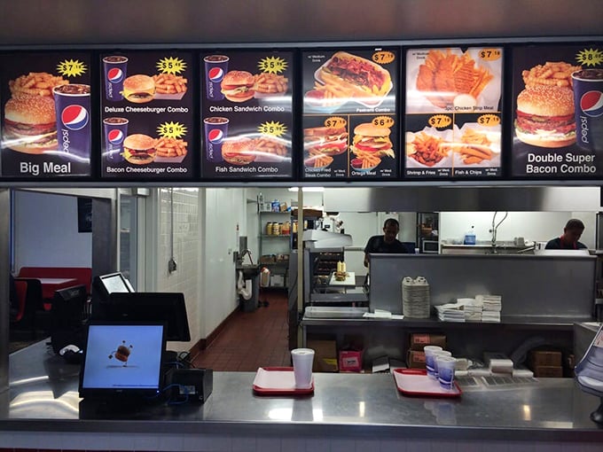 The ordering counter—where dreams become reality and hunger meets its match in a symphony of sizzling satisfaction.