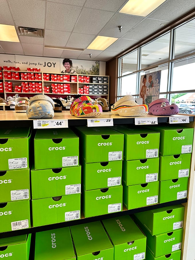 A rainbow of Crocs awaits new homes. Love them or hate them, at these prices, your feet might convince your fashion sense to take a day off.