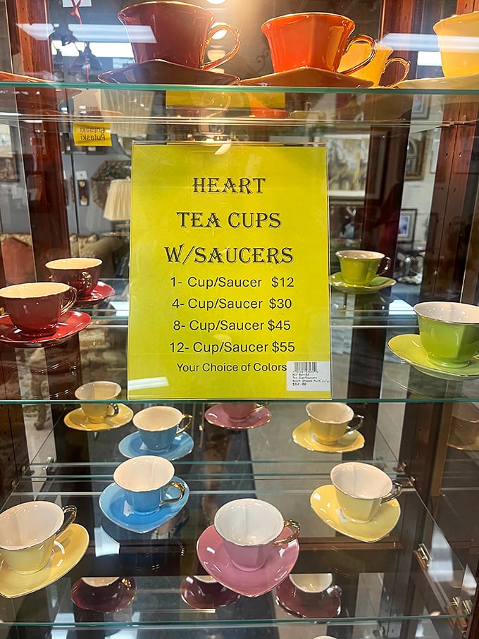 Heart-shaped teacups that prove even your caffeine habit can be adorable. Grandmillennial style before it was trending.