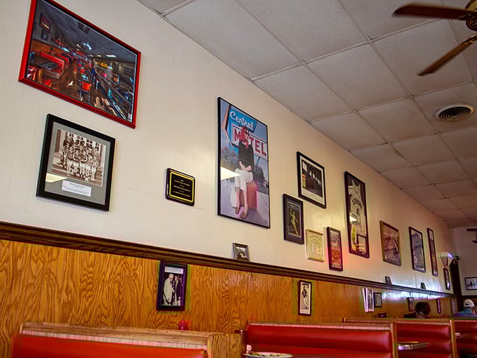 The walls tell stories of local history and pride – framed memories that remind you you're not just in any diner, but in this diner.