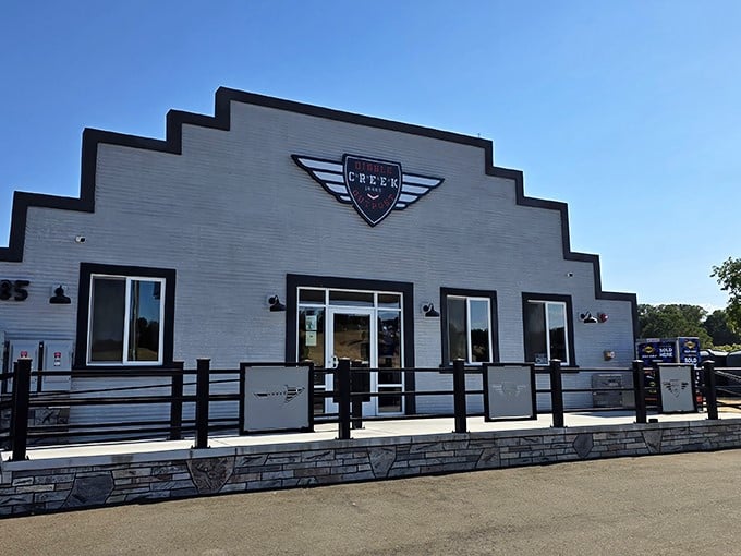 Dibble Creek Outpost's art deco-inspired façade promises comfort food with a side of small-town hospitality that chain restaurants can only dream about.