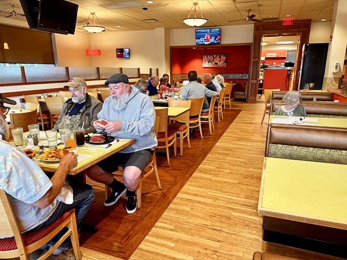 Regulars who've been coming so long they don't need menus anymore. The wooden floors have witnessed countless "you gotta try this" moments.