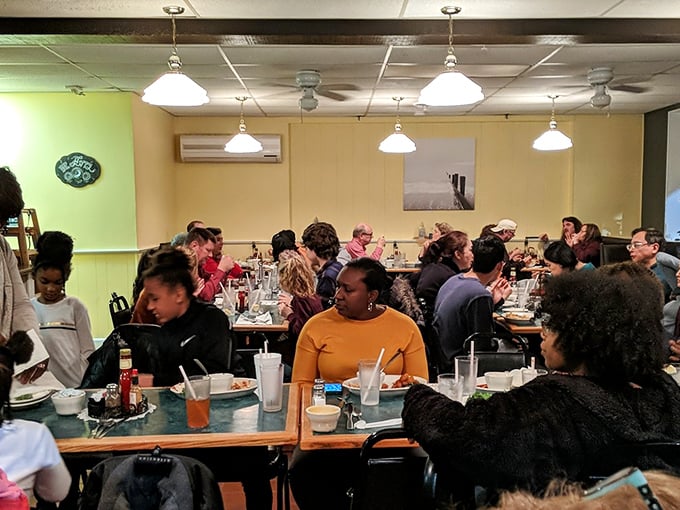 A packed dining room that tells you everything you need to know – when locals fill the tables, you've found the real deal in Amish Country.