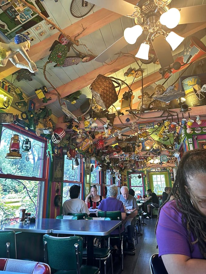 Where else can you enjoy perfect eggs while surrounded by enough nostalgia to fill a museum? PaperMoon's dining room is never boring.