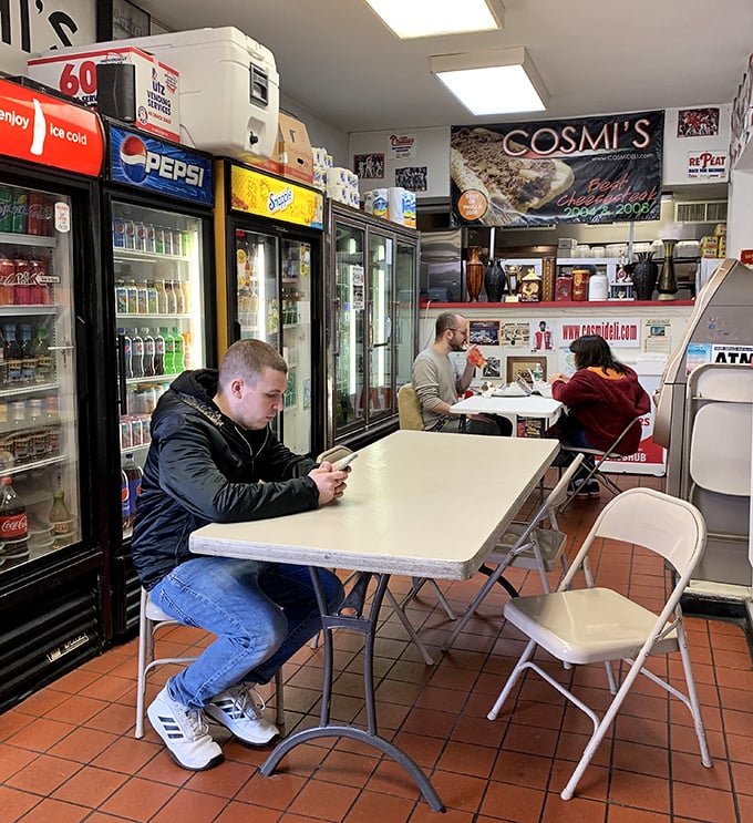 Simple tables and chairs create a no-frills dining experience where the food, not the furniture, takes center stage. Authenticity you can taste.