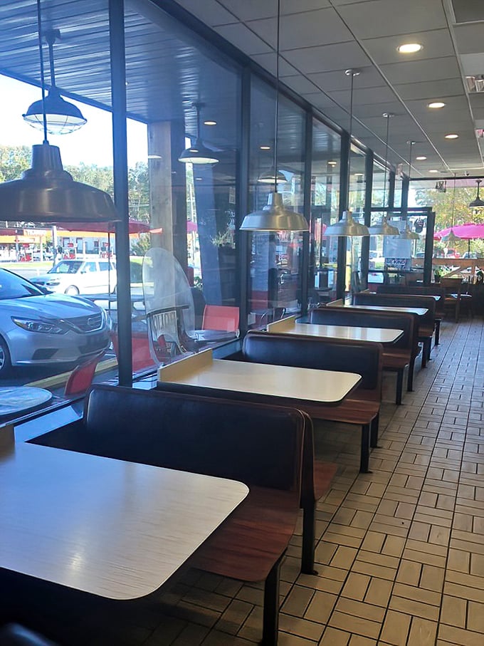 Simple tables bathed in natural light—because when the food's this good, you don't need fancy surroundings to feel special.