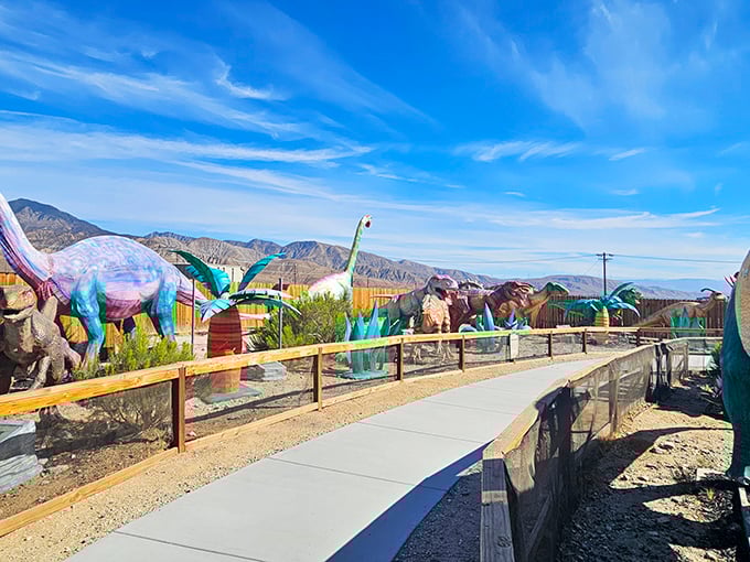 Wander the pathway through Dinosaur Gardens where prehistoric creatures lurk around every turn, ready for their close-up with delighted visitors.