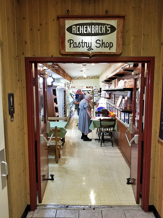 The entrance to pastry paradise. That vintage sign promises what generations of customers already know: extraordinary baked goods await inside.