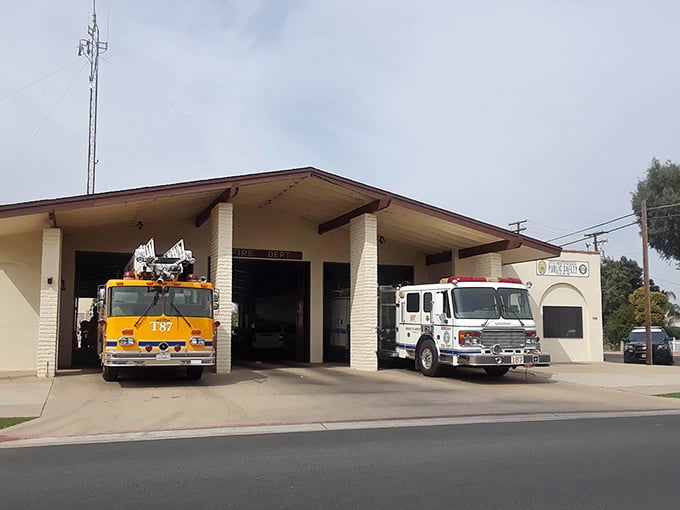 Lindsay's fire station stands ready to serve – because even in a town where life moves slower, some things still require immediate attention.