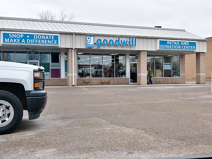 This Goodwill store represents small-town sustainability at its finest—where yesterday's treasures find tomorrow's appreciative owners just down the street.