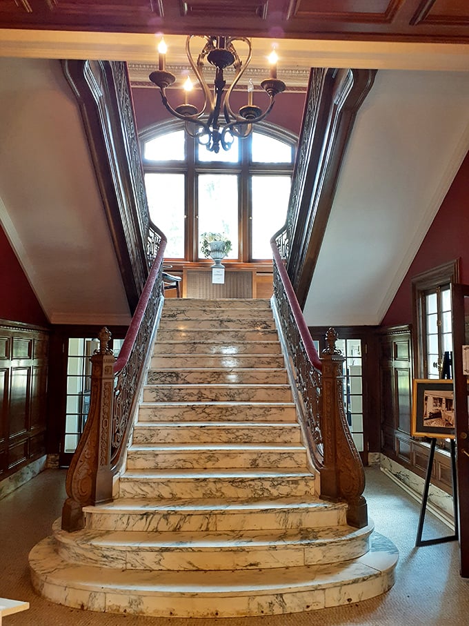 This grand marble staircase wasn't built for simply walking—it was designed for making entrances that people remember for decades.