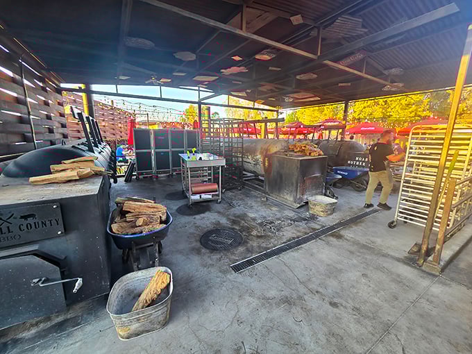 Behind the scenes where smoke meets meat—the BBQ equivalent of Willy Wonka's factory, but with more protein and less candy.