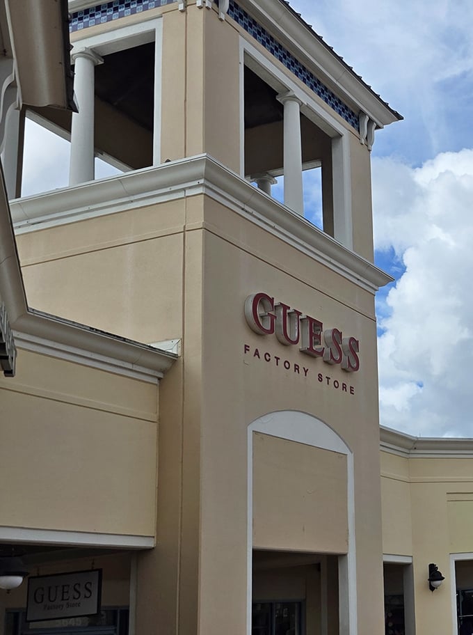 GUESS Factory Store combines architectural elegance with fashion accessibility – no need to guess whether you're getting a good deal here.