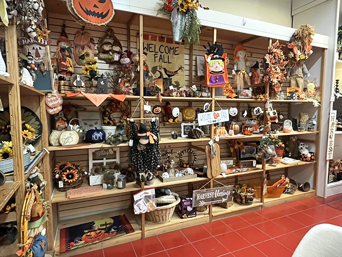 Halloween decor that ranges from "adorably festive" to "might come alive at midnight." That pumpkin has seen things in previous homes.