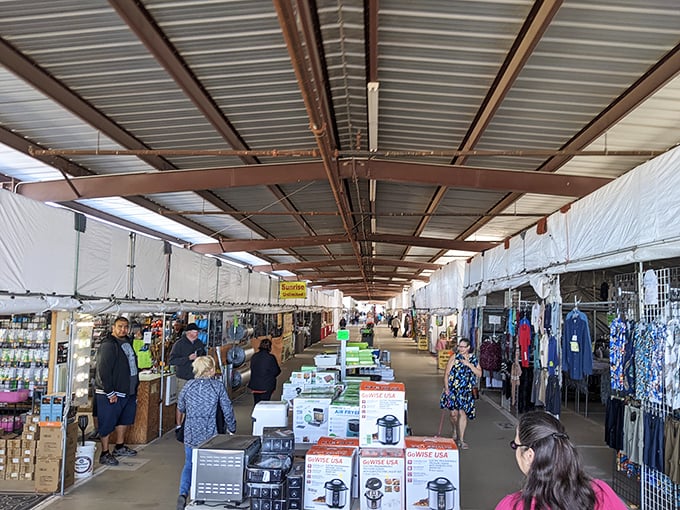 The indoor bazaar experience – where kitchen gadgets and household finds create the perfect storm of "practical" impulse purchases.