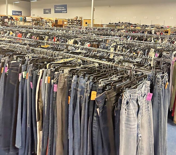 Denim for days. The jean selection rivals any mall store, with the added thrill of possibly finding vintage Levi's among the racks.