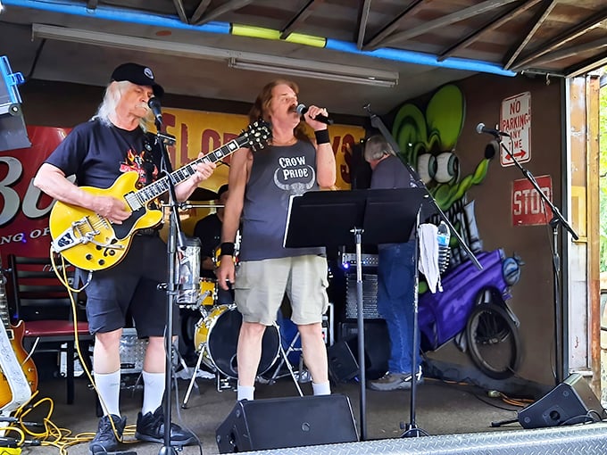 Live music and BBQ—a pairing as natural as smoke and meat. These performers aren't just background noise; they're essential ingredients in the full experience.
