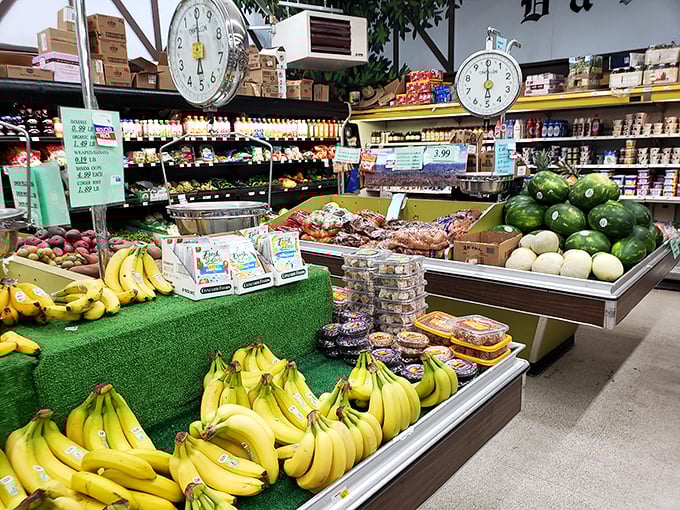The Lone Pine Market doesn't just sell groceries—it sells fuel for adventures. Those bananas have places to go.