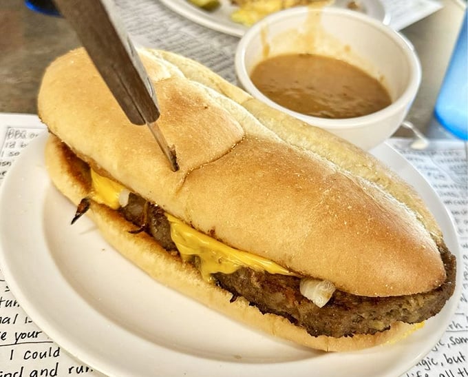 This sandwich isn't messing around—it's comfort food that your grandmother would approve of, if she were feeling particularly generous.