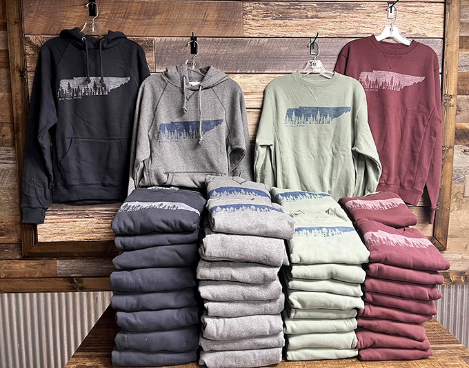 Tennessee pride wearable art—because sometimes you need to bring the serenity of Big Hill Pond home with you, preferably in comfortable cotton form.