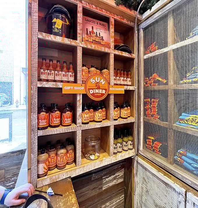 Take home a taste of Sun Diner with their signature hot sauces – souvenirs that keep the flavor tour going.