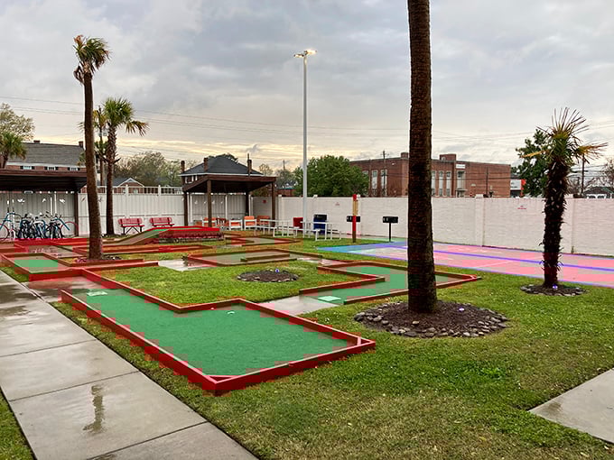 Miniature golf in paradise! Palm trees and colorful courses make this spot a whimsical escape. Who says retirement can't include a little putting practice? 